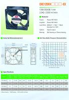 China CHD12012CB Ball Bearing 120x38mm DC CPU Fan for sale