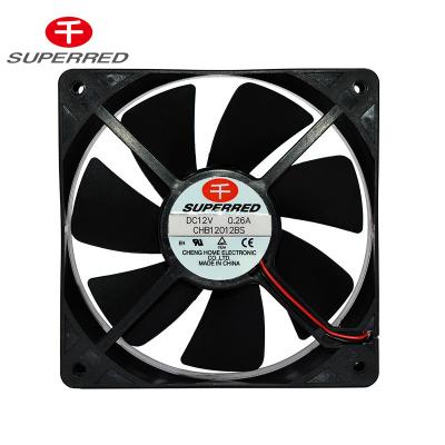 China Plastic PBT Impeller DC Cooling Fan 80x80x20mm Black With Lead Wire AWG26 for sale