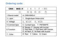 China ONN M4S-H Single Layer Emergency Beacon Light IP40 Rated RYG Color Warning Beacon Light for sale