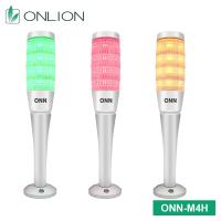 China ONN-M4H-S Industrial Tri Color LED Machine Signal Light Indicator Equipment Buzzer Signal Tower One Layer IP50 DC24V Aluminum for sale