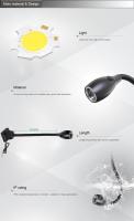 China Waterproof IP65 Industrial LED Gooseneck Lamp 3.8W Low Voltage Long Gooseneck Light for sale