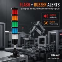 China ONN‑M4F Modular LED Signal Tower Light 60/70mm Stack‑able Warning Light With Buzzer For CNC Automation Machine for sale