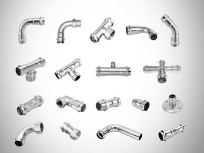 China M Type V Type Press Fit Fittings Stainless Steel Plumbing Fittings DN10 to DN50 1.6MPa for sale