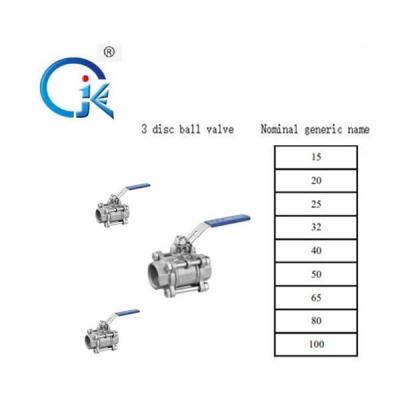 China SS304 Stainless Steel 2pc Ball Valve Female Thread BSP NPT 1/2 Inch 1000PSI for sale