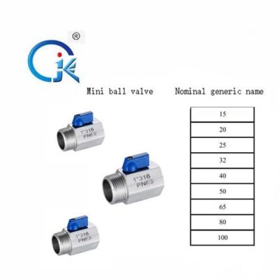 China Brass Mixer Valve 304 Stainless Steel Ball Valve 3/8 Inch Female Thread Water Switch for sale