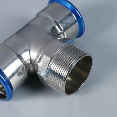 China Forged M Profile Press Fittings Tee 1.6MPa DN20-DN100 Carbon Steel Pipe Fittings for Water Oil for sale