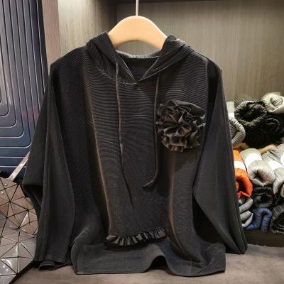 China Stylish Plus-Size Loose Slimming Long-Sleeve Sweatshirt T-Shirt High-End Summer Casual Versatile Solid Breathable Polyester for sale