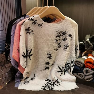 China Casual Chinese Style Round Neck T-Shirt Ink Print Anti-Pilling Knitted Fabric Digital Printing for Summer for sale