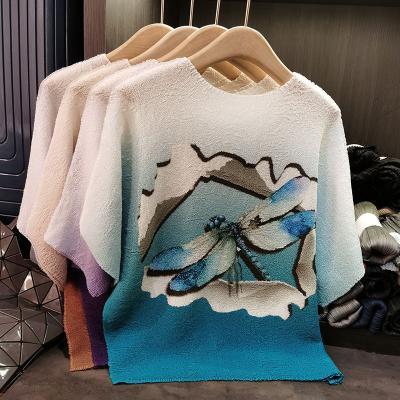 China Women's Loose Slim-Fit Short-Sleeved T-Shirt All-Match Casual Top with Anti-Pilling Knitted Fabric Summer Digital Printing for sale