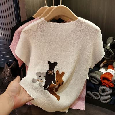 China Women's Loose Fit Summer T-Shirt Casual Jersey Anti-Pilling with Digital Printed Cartoon Fashion Design for sale
