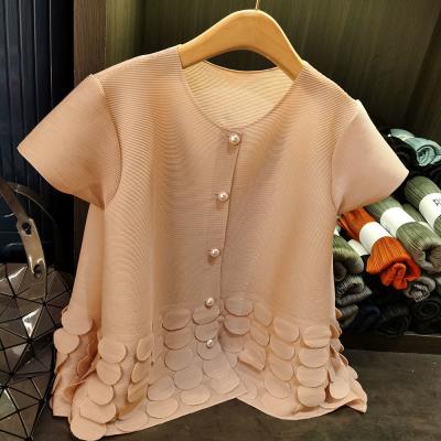 China Anti-Pilling Casual Jacket Ruffled Hem Versatile Solid Color Loose Free Size for Spring Summer New Top for sale
