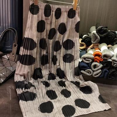 China Women's Polisette A-Line Summer Skirt High Waist Printed Slim Velvet Pleated Design Niche Look for Spring and Summer for sale