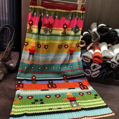 China Women's New Design Elegant A-Line Skirt Floral Pattern Casual Spring Summer Style Contrast Color Plaid Natural Waistline Holiday for sale