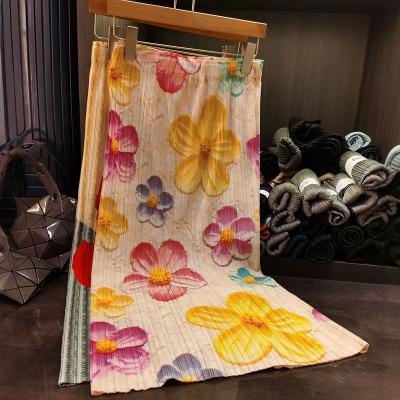 China Women's Casual Half-Length Skirt with Printed Flowers New Summer Style Versatile Mid-Length Printed Skirt for sale