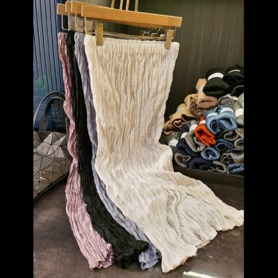 China Japanese Style Texture All-match Gentle High Waist Skirt Women's Fashionable Pleated Elastic Waist Pleated Skirt for sale