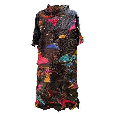 China Casual Printed Dress High-End Waist Lace-Up Pleated Long Skirt for Spring European American Cross-Border New for sale