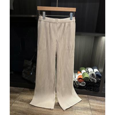 China Autumn New Style Women's Casual Pants Fashionable Versatile Loose Slimming Solid Color Pleated Draped Elastic Mid Breathable for sale