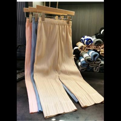 China 2024 Summer New Casual Pants for Women All-matching Pleated High Waist Wide Leg Pants Trousers for sale
