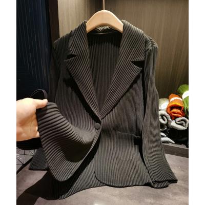 China High-End Korean Style Casual Jacket for Women New Autumn Suit Collar Single Button Loose Versatile Design Long-Sleeved Top for sale