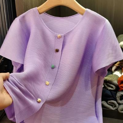 China Summer Casual Loose Oversized Coat Vintage Style New Solid Color Single Row Button Cardigan Top with Front Logo Spring Autumn for sale