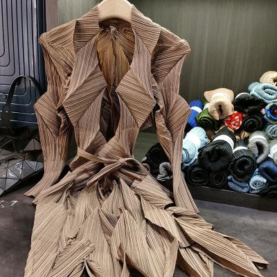 China Design Large Size Long Sleeve Cardigan Solid Color Flower Bud Coat New Style Folded Irregular Loose Casual for Summer for sale