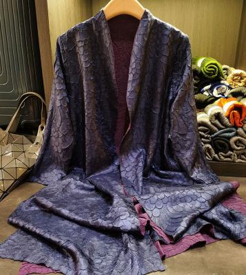 China Women's Autumn and Winter New Double-sided Wearable Embroidered Pleated Mid-length Coat for sale