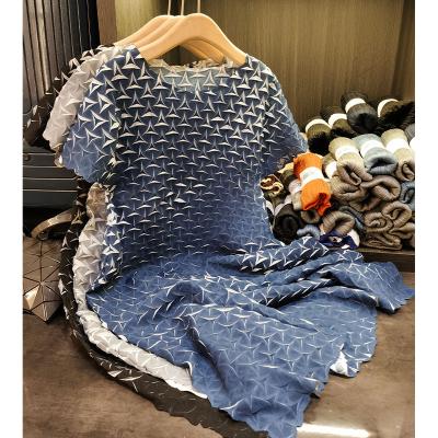 China Design Sense Triangle Handmade Chiffon Woven Pleated A-line Dress Casual Elegant Commuting Loose Plus Size Women Summer New for sale