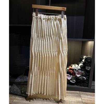 China Elegant temperament, solid color, simple pleated skirt, autumn new item, casual pleated pleated skirt for women for sale