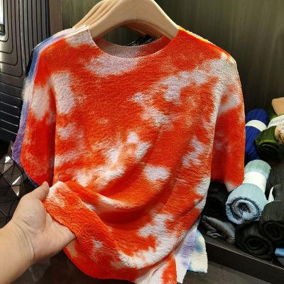China Women's Summer Elegant and Versatile Short-Sleeved T-Shirt Tops Casual Tie-Dye with Slimming Loose Fit for sale