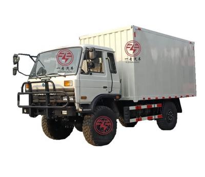 China Dongfeng 4x4 Light Duty Box Truck with Lift Gate and Water Spraying Tank Cube Vans for sale