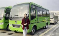 China Dongfeng City Bus 19 Seats Mini Bus Diesel Engine Bus with 6 Wheels and 3300mm Wheelbase for sale