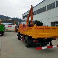 China Left Hand Drive Diesel Small Dump Truck with Crane and Mini Excavator Best Choice for sale