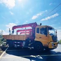 China 5ton 10ton 12ton Straight Arm Boom Crane Self Loading Flatbed Truck for Customer Needs for sale