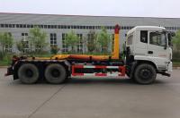 China Euro4 Dongfeng 6x4 25T Rear Loader Roll Hook Lift Garbage Truck Manual Diesel Engine Gearbox for sale