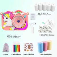 China HD Mini Digital Children's Camera Cartoon Unicorn Design Dual Front/Back Cameras 2.0 Inch IPS Screen 1080P Video Recording TF for sale