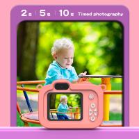 China High-definition 1080P Mini Digital Children's Camera Cartoon Unicorn Design Front/Rear Dual Cameras 2.0 Inch IPS Screen 120 for sale