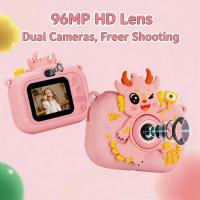 China DLC Kids Digital Camera Cartoon Unicorn Dolphin Design Child Friendly Easy Button Timed Selfie Portable Mini Camera Hot Selling for sale