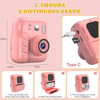 China Kids Instant Print Camera 1080P HD IPS Screen Includes 32GB SD Card Adapter 4 Paper Rolls Christmas Birthday Gift for Girls Boys for sale