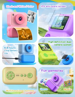 China Kids Instant Photo Camera CCD MicroSD 4800W Dual Camera 2.4 Inch Eye Friendly Screen 2 Hours Charging Time Print Plastic Vlog for sale