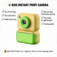 China Premium Kids Instant Print Camera CCD Sensor MicroSD Support Full HD Color Print Cartoon Design Plastic Family Happy Memories for sale