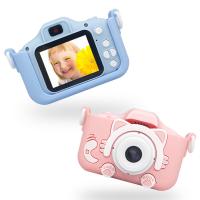 China Cross-border Children's Digital Camera Mini Video Small SLR Sports Camera Cat Toy HD Dual Camera Photography 2-inch Screen ABS for sale