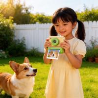 China Black and White Instant Kids Camera 4800W Dual Camera 2.4 Inch IPS Screen TF Print Options for Creative Play for sale
