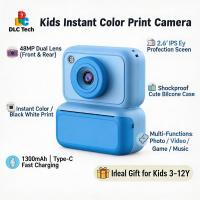 China Kids Instant Print Camera with CCD Sensor MicroSD Plastic Body-4800W Dual Camera 2.4