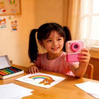 China Kids Instant Print Camera CCD Sensor Dual Lenses Vlog MicroSD Plastic Anti-Glare 2.4