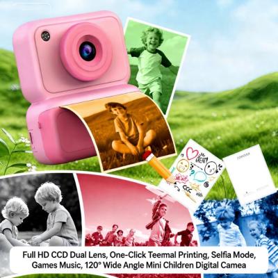 China Kids Cute Mini Instant Print Video Camera No Ink Needed Color Printing 48MP Dual Lens Full HD Vlog for Creative Play ROHS for sale