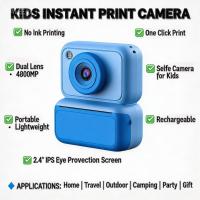 China Mini Kids Instant Print Camera CCD MicroSD Full HD Video 120 Wide Angle Vlog Photo Safe ABS Material 128G Built-in Memory for sale