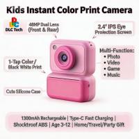 China Kids Instant Color Print Full HD Camera 48MP CMOS Dual Lens 2.4Inch IPS Screen MicroSD Rechargeable Plastic Boys Girls Gift for sale