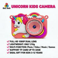 China DLC Portable Anti-Fall Kids Camera Cartoon Full HD Mini Toy Camera Children's Gift 2X-7X Optical Zoom 120 Wide Angle Music for sale