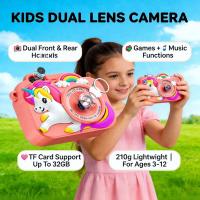 China Factory Direct Sale HD Kids Digital Camera CMOS MicroSD 120 Wide Angle 2X-7X Zoom Cartoon Mini Camera Toy Lanyard for Holiday for sale