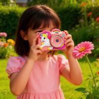 China Cute Unicorn Kids Toy Camera 1080P HD Video 9600W Dual Front/Rear Cameras 2.0